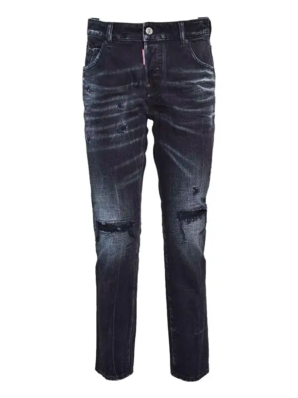 Dsquared2 Cool Girl Jean" Dark Wash Distressed Denim - -97