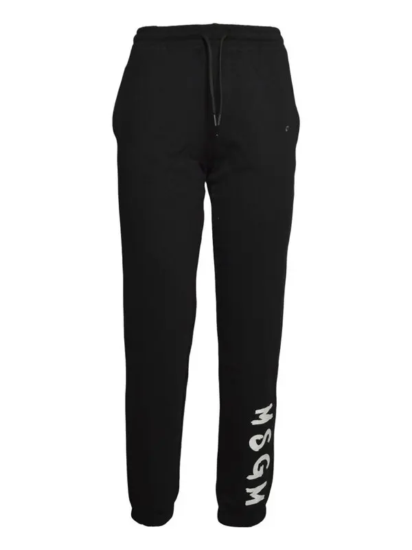 MSGM Jogger Trousers With Logo Detail - Nero