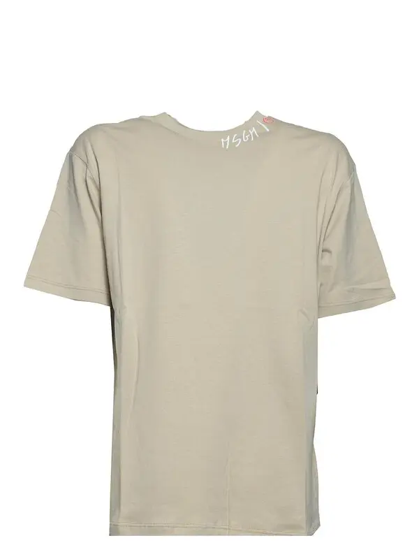 MSGM T-shirt With Graphic Detail - Beige