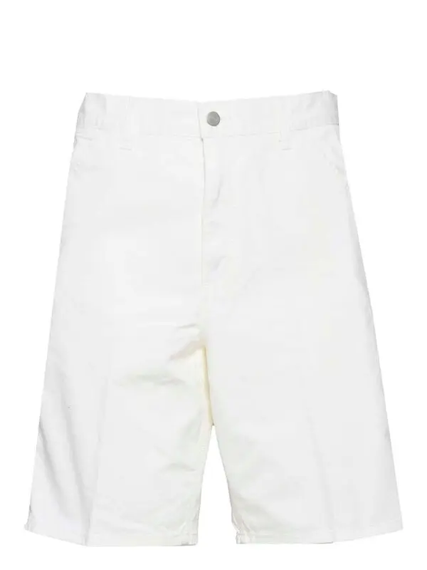Carhartt Work In Progress White Cotton Carpenter Shorts - Bianco