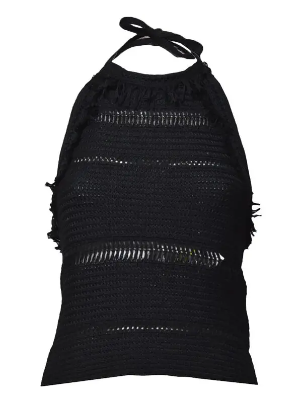 MARANT ETOILE Knit Halter Top With Fringe Detail - -97