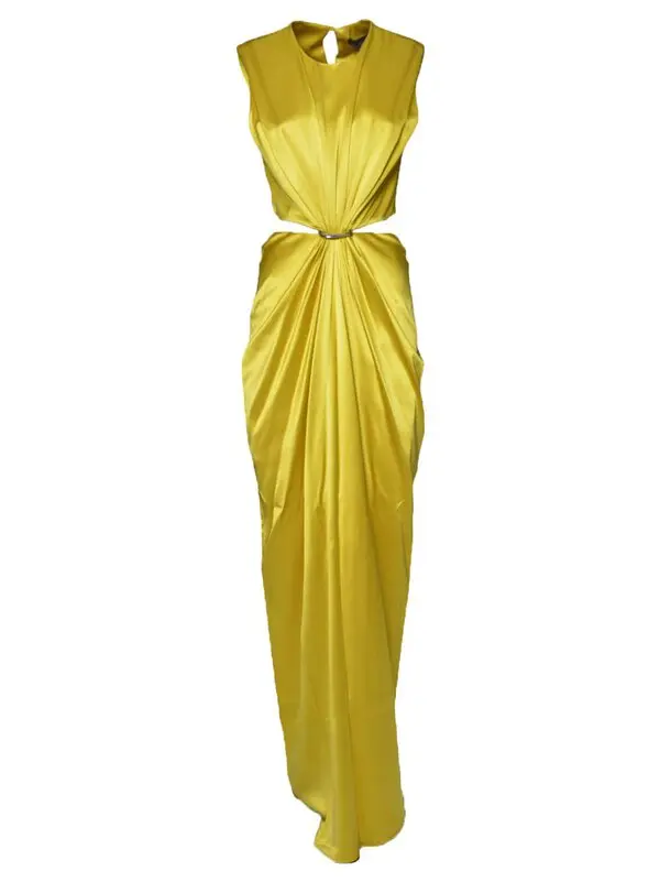Max Mara Sleeveless Cut-out Gown - Giallo