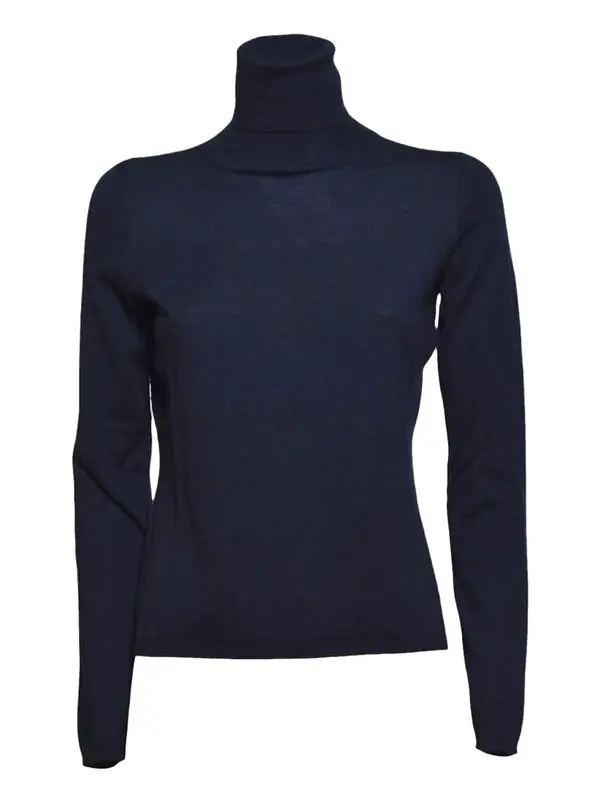 Max Mara Turtleneck Long Sleeve Sweater - Blu
