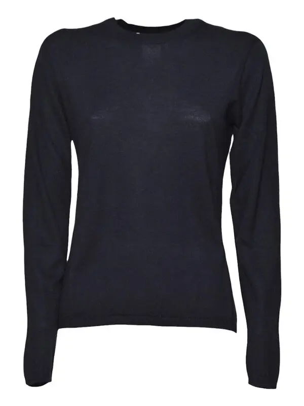 Max Mara Crew Neck Long Sleeve Sweater - Blu