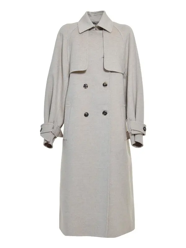 Max Mara Double-breasted Cashmere Trench Coat - Beige