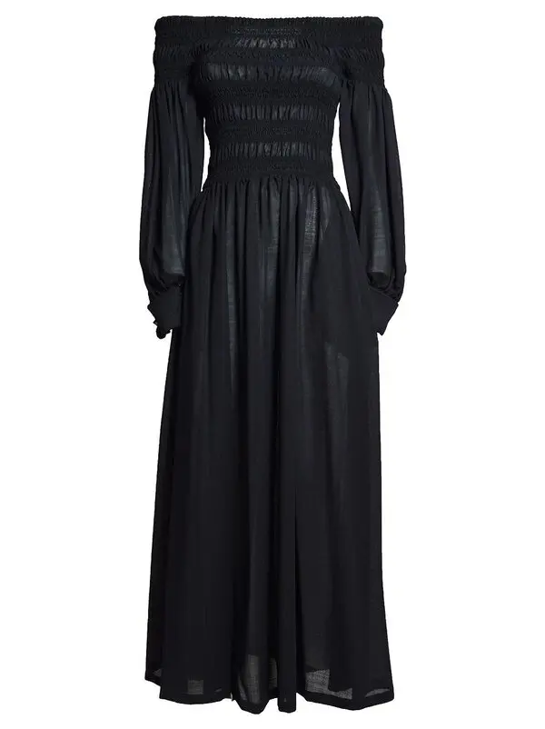 Max Mara Off-the-shoulder Maxi Dress - Nero