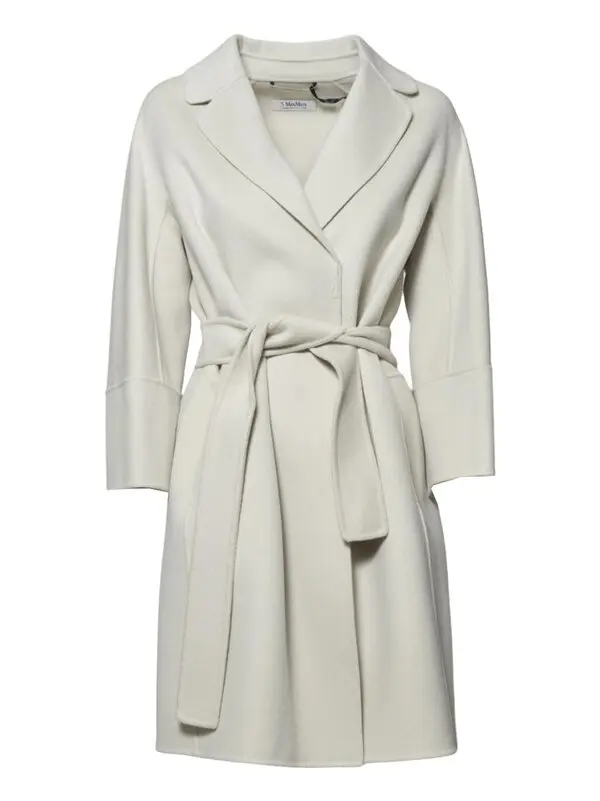 Max Mara Belted Wool Coat - Panna