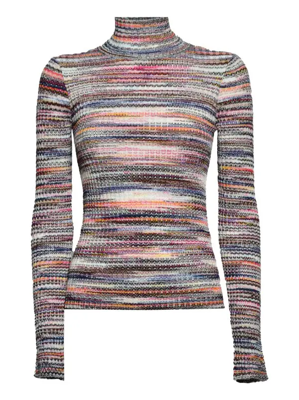 Missoni Striped Turtleneck Fine Knit Sweater - Multicolour