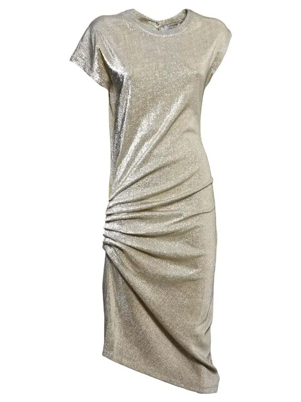 Rabanne Metallic Ruched Midi Dress - Oro/argento