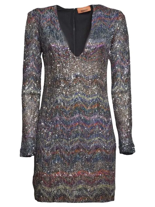 Missoni Sequined V-neck Mini Dress - Multicolour