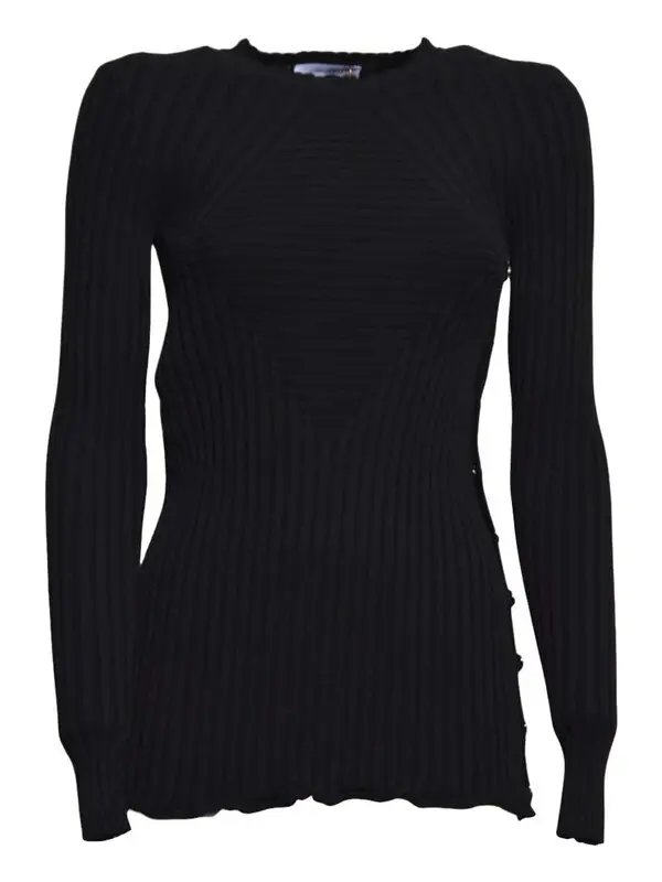 Rabanne Ribbed Button-detailed Sweater - Nero