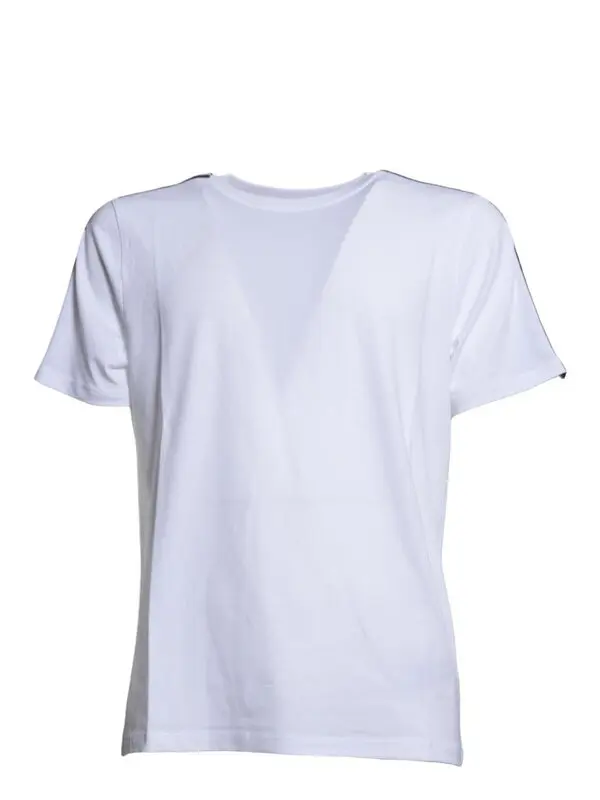 Gcds White T-shirt With Logo Detail - Bianco/nero