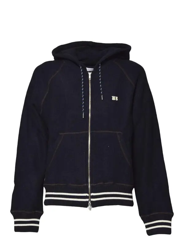 WALES BONNER Zip-up Hoodie - Blu