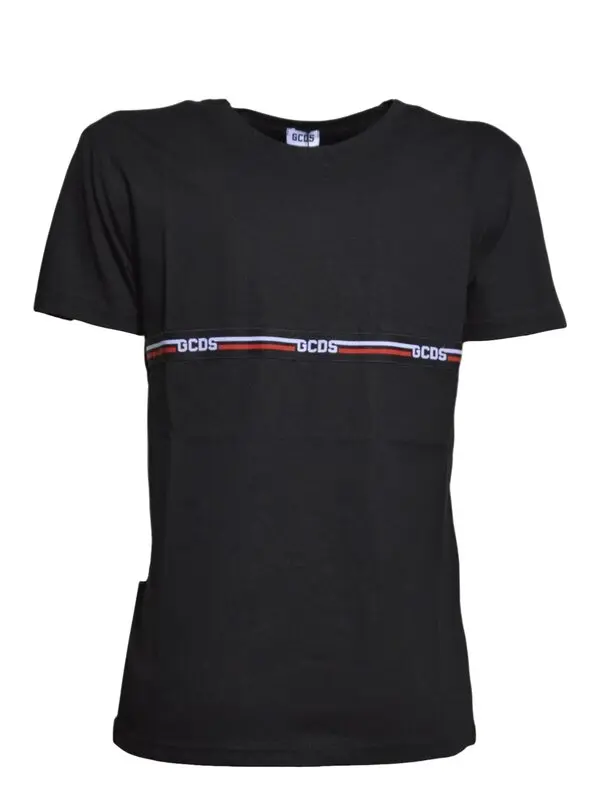 Gcds Black T-shirt With Logo Detail - Nero