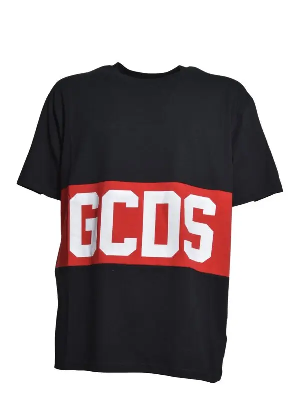 Gcds T-shirt With Logo Detail - Nero/rosso