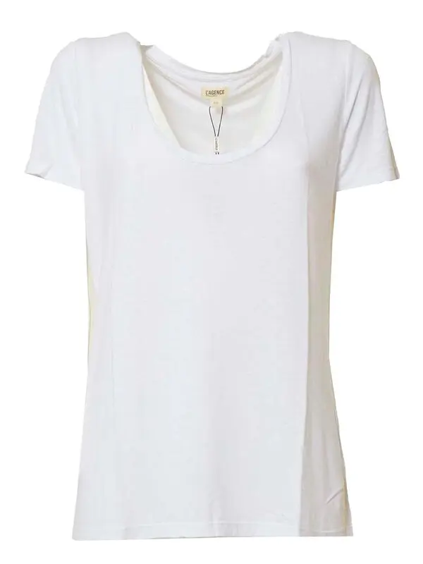 L'Agence Classic T-shirt With Short Sleeves - Bianco