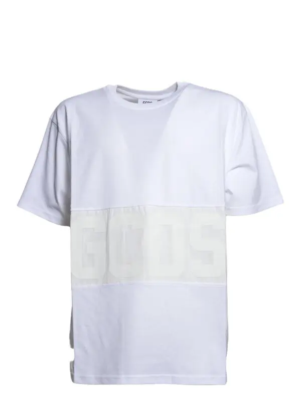 Gcds Logo Panel T-shirt - Bianco/bianco