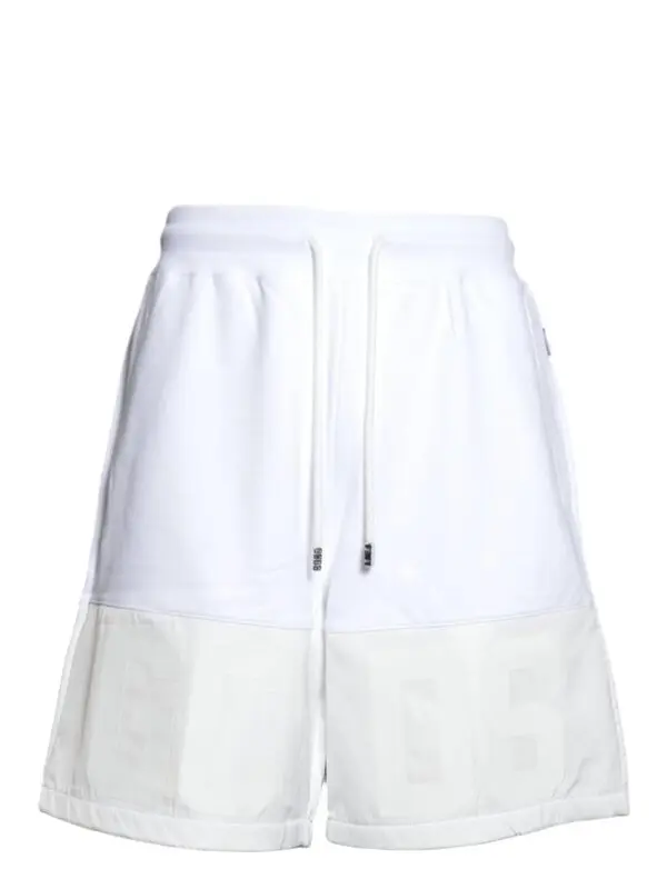 Gcds White Logo Detail Shorts - Bianco/bianco