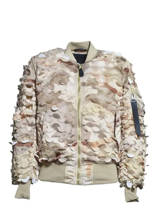 Alpha Industries Camouflage Embellished Bomber Jacket - Camouflage Sabbia