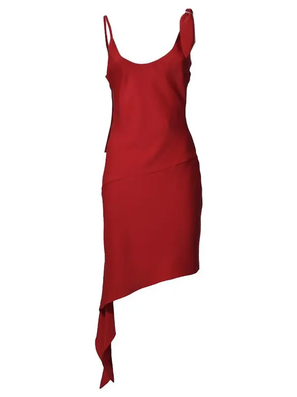 COURREGES Courrèges Asymmetrical Draped Dress - Rosso