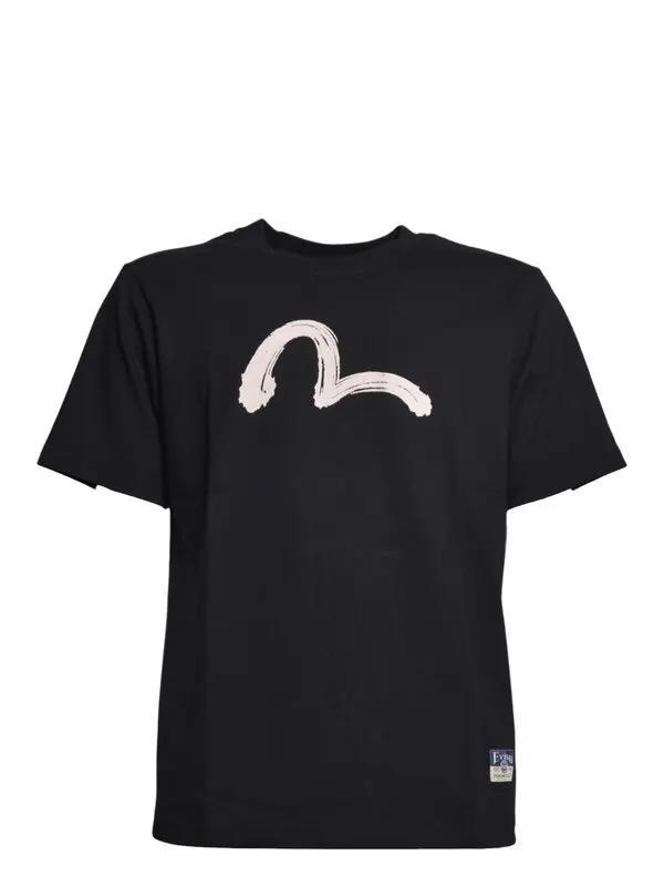 EVISU Black Graphic Print T-shirt - Nero