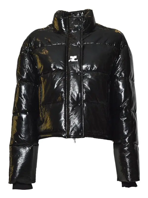 COURREGES Courrèges Puffer Jacket With Glossy Finish - Nero
