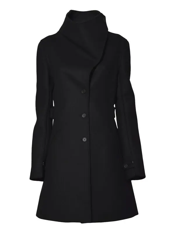 COURREGES Courrèges Tailored Wool Coat With Stand Collar - Nero