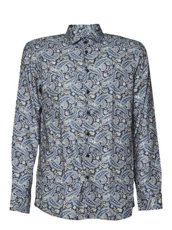 Etro Paisley Print Button-up Shirt - Blu