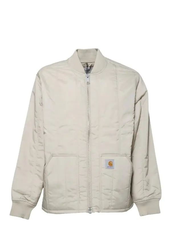 Carhartt Work In Progress Quilted Zip-up Jacket With Stand Collar - Beige