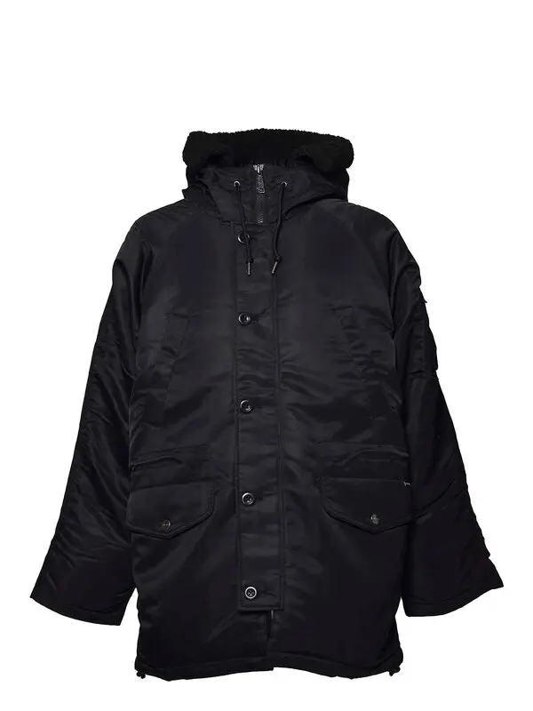 Carhartt Work In Progress Hooded Parka With Fur Trim - Nero