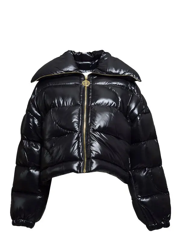 PATOU Quilted Nylon Down Jacket With Maxi Collar - Nero
