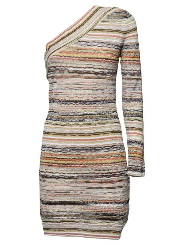 Missoni Striped Knit One-shoulder Mini Dress - Multicolour