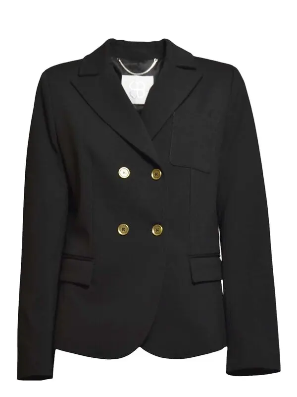 ROOM 52 Double Breasted Blazer With Metal Trims - Nero