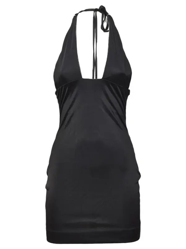 Dsquared2 Halterneck Plunge Mini Dress - Nero