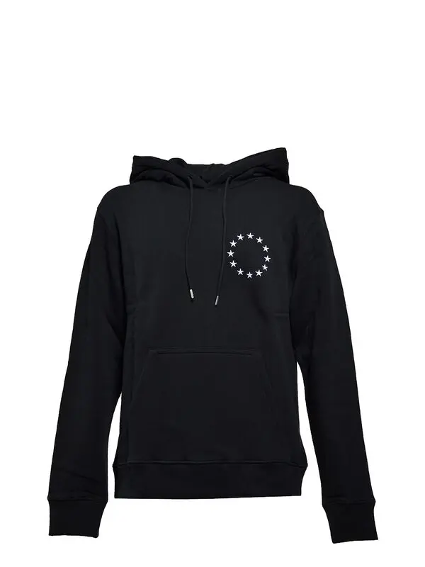 ETUDES Organic Cotton Hoodie With Embroidered Star Detail - Nero