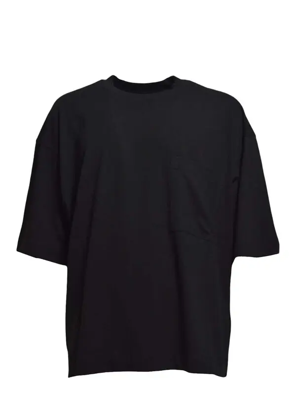 ETUDES Black Cotton T-shirt With Pocket - Nero