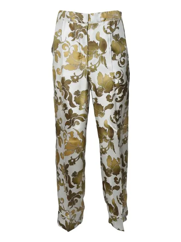 Max Mara Printed Trousers - Beige/oro