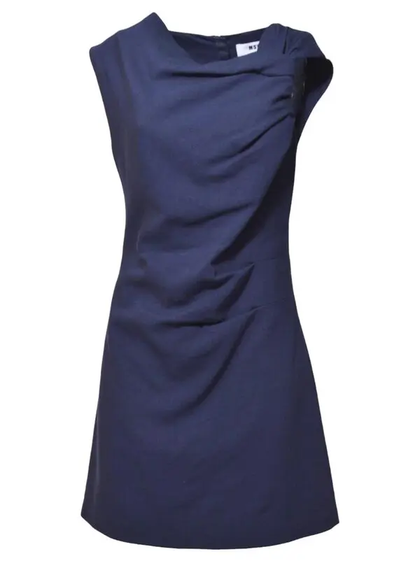 MSGM Sleeveless Draped Dress - Blu