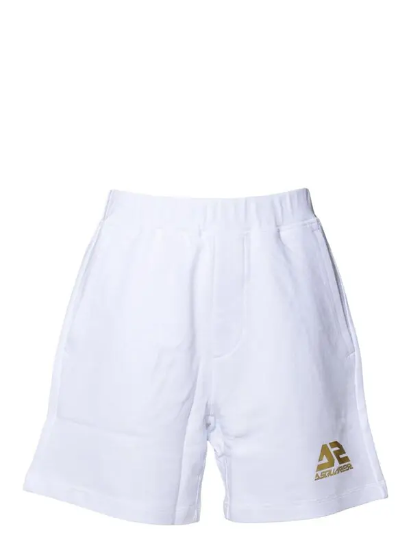 Dsquared2 White Cotton Logo Shorts - Bianco