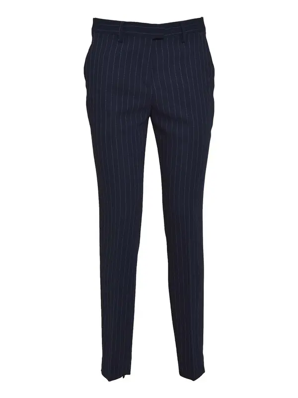 Etro Tailored Pinstripe Trousers - Blu