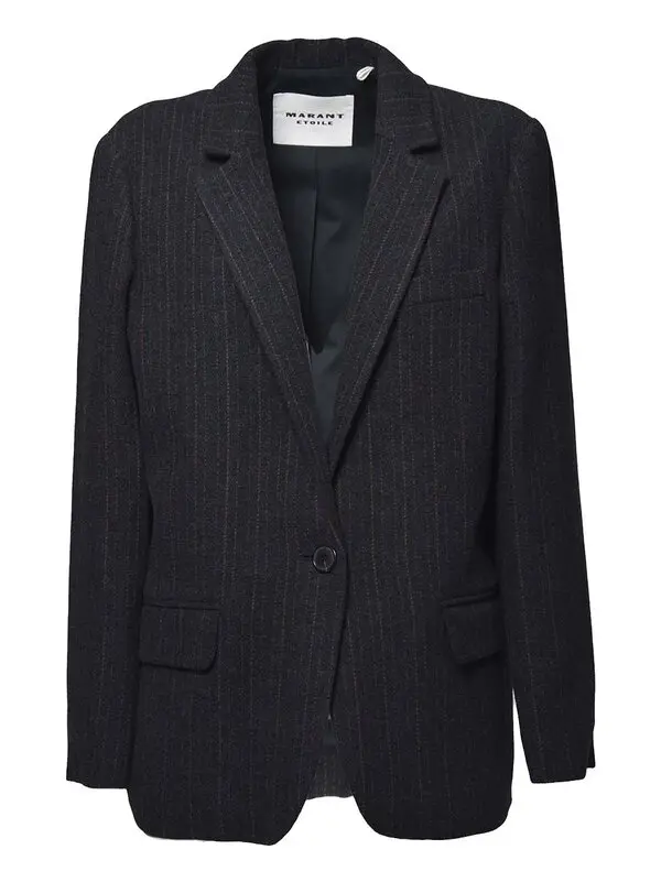 MARANT ETOILE Striped Blazer - Blu Notte
