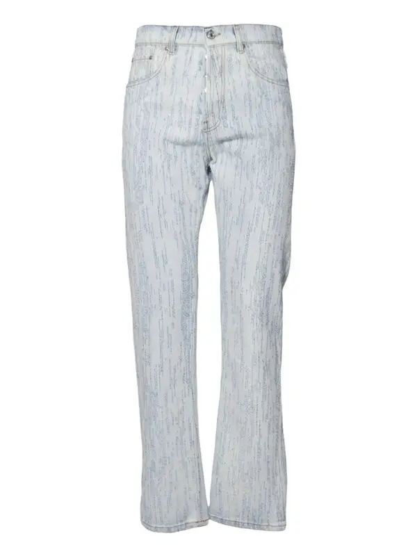 MSGM Acid Wash Straight Leg Jeans - Denim