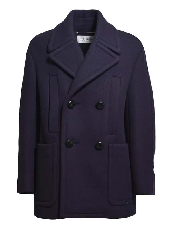 LANVIN Double Breasted Coat - Blu Notte