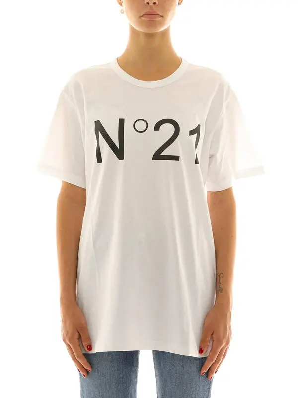 N°21 Short Sleeve Logo T-shirt - Bianco