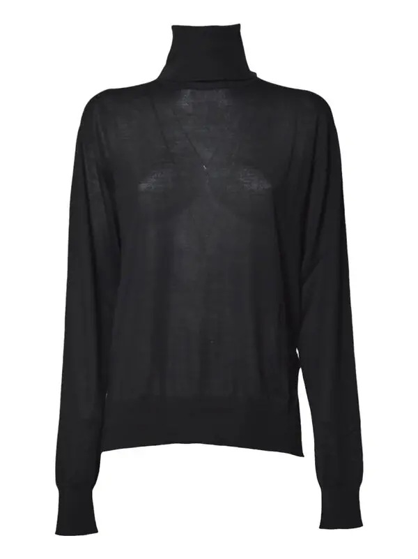 JIL SANDER Black Turtleneck Sweater - Nero