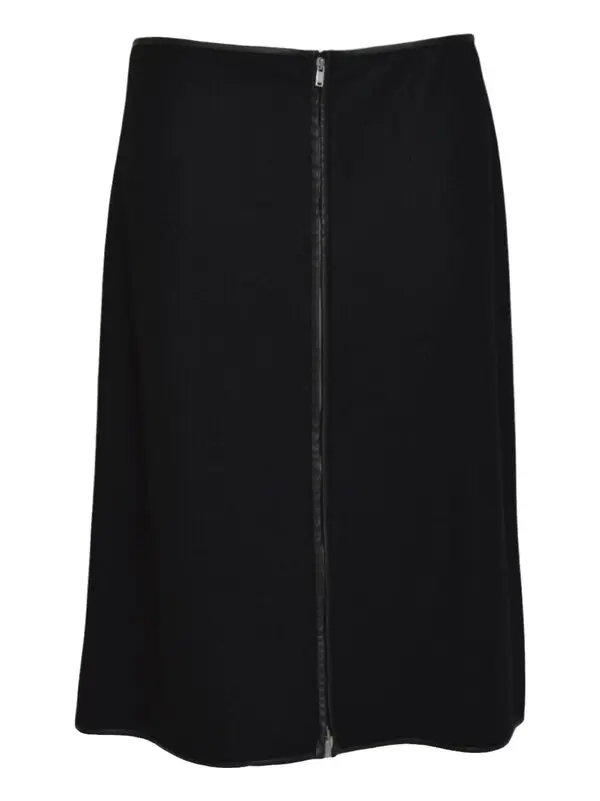 JIL SANDER Black Zippered Midi Skirt - Nero