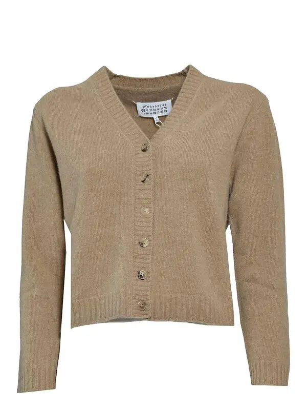 MAISON MARGIELA Button Detailed V-neck Cardigan - Cammello