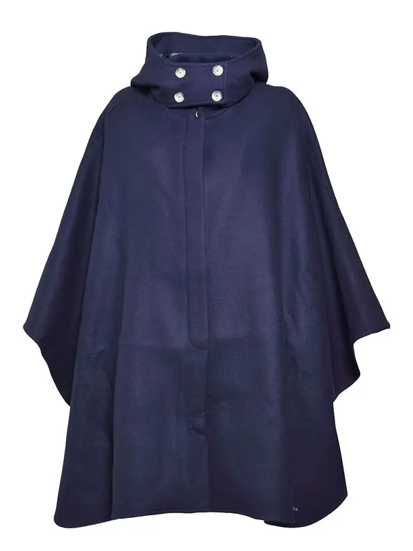 Chloé Hooded Cape - Blu