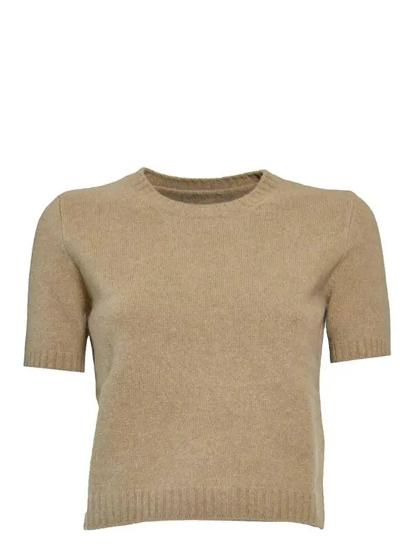 MAISON MARGIELA Short Sleeve Knit Sweater - Cammello