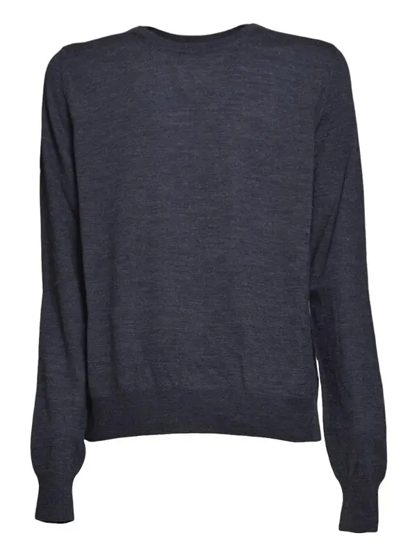 MAISON MARGIELA Crew Neck Fine Knit Pullover - Blu Notte